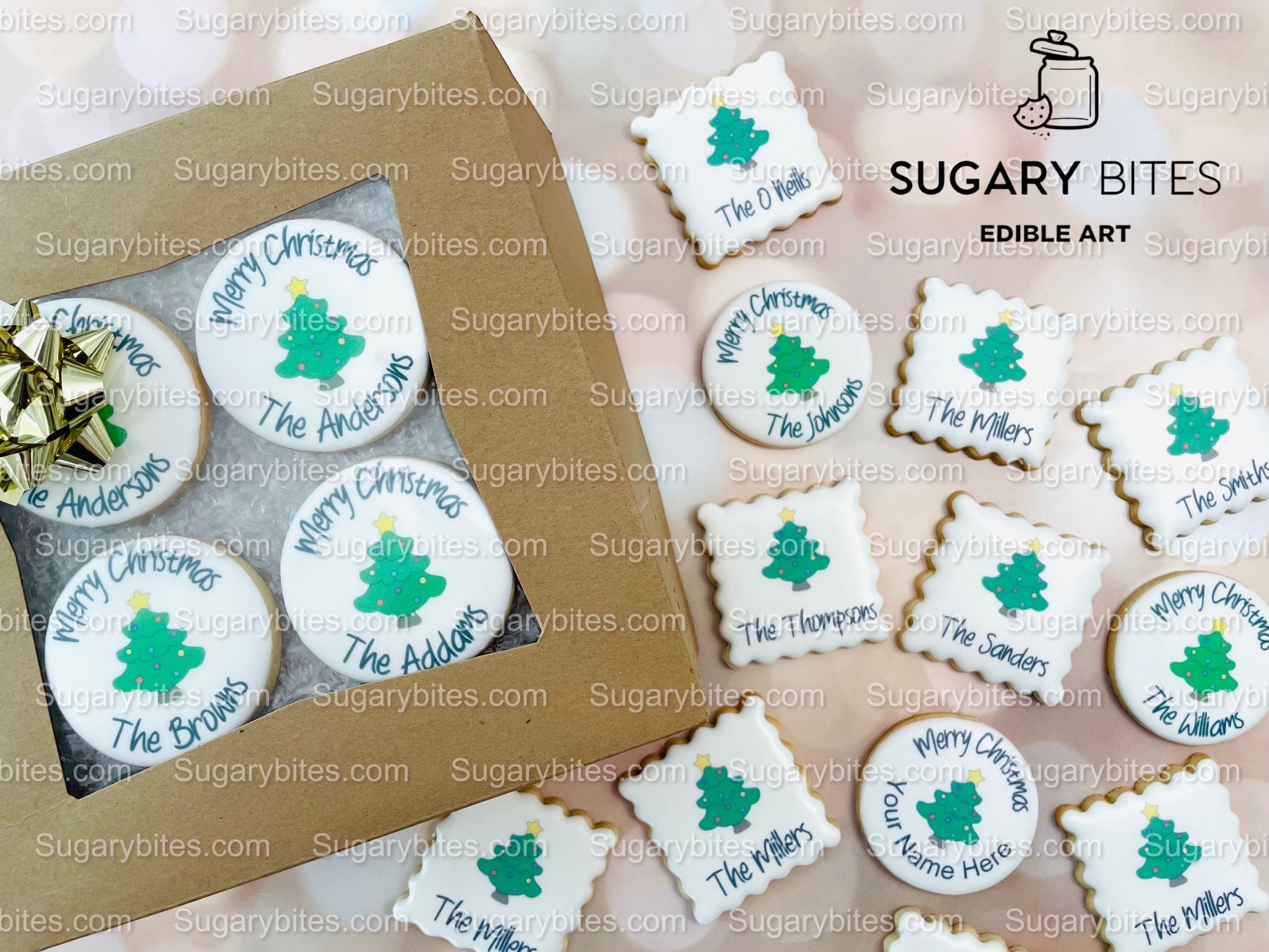 Edible Photo Cookie, Set of 12 Personalized Last Name or Name Edible C ...
