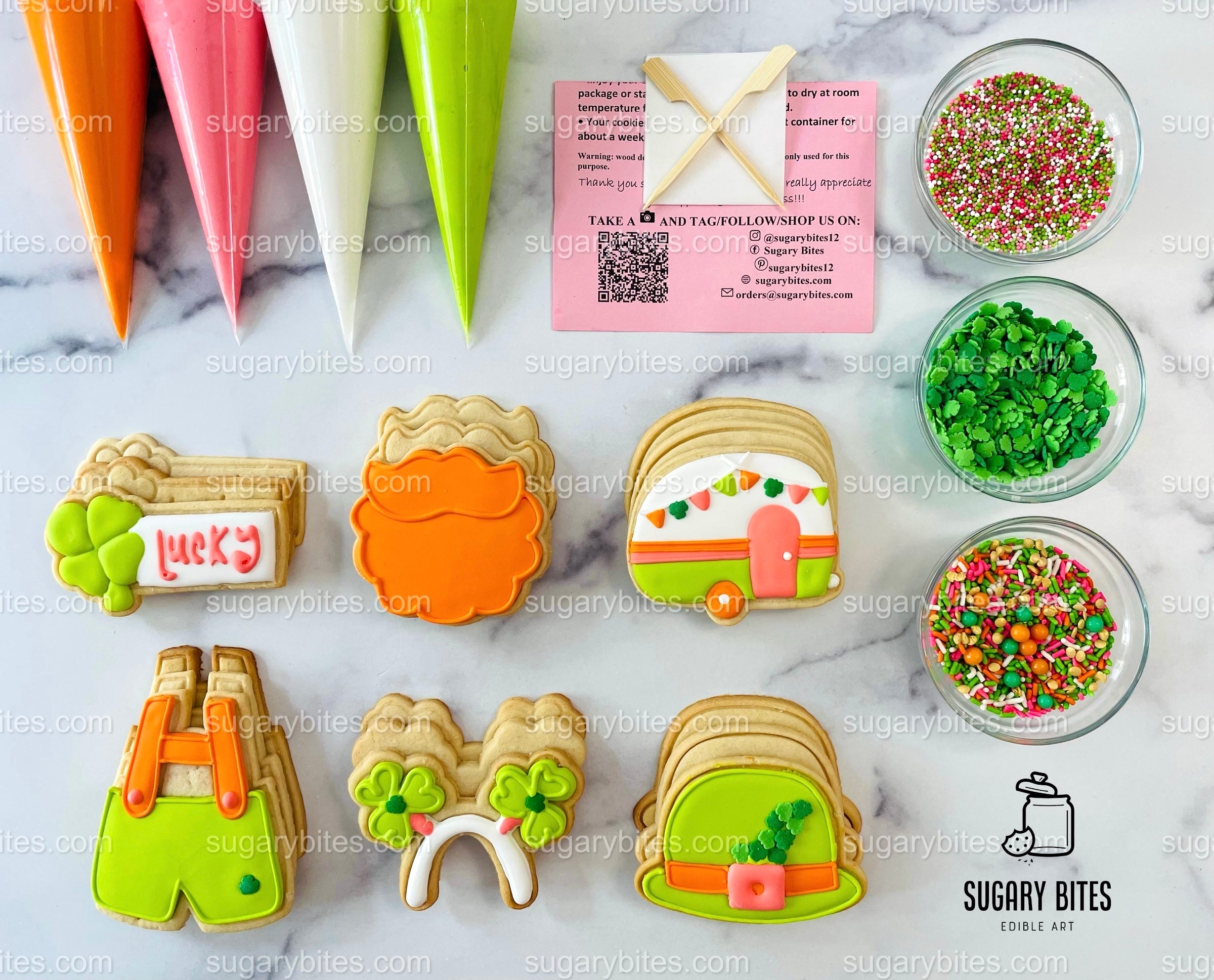 St. Patricks Cookie Decorating Kit, DIY St. Patricks Sugar Cookie Deco ...
